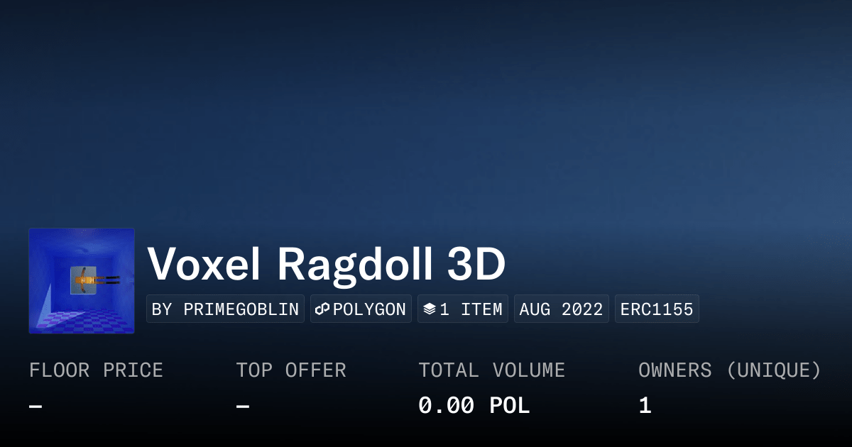 Voxel Ragdoll 3d Collection Opensea