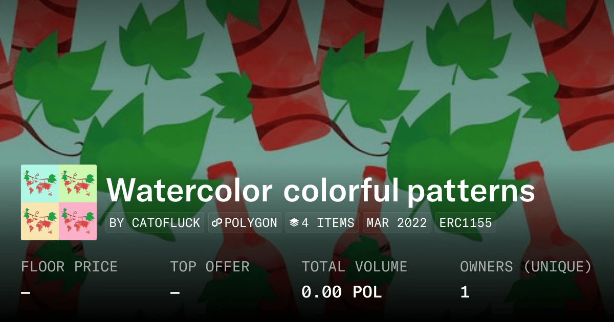 Watercolor Colorful Patterns Collection Opensea