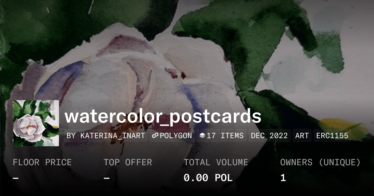 Watercolor Postcards Collection Opensea