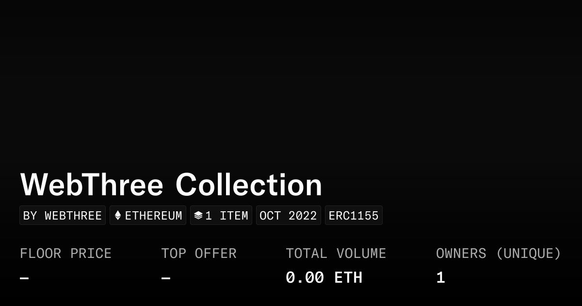 Webthree Collection Collection Opensea