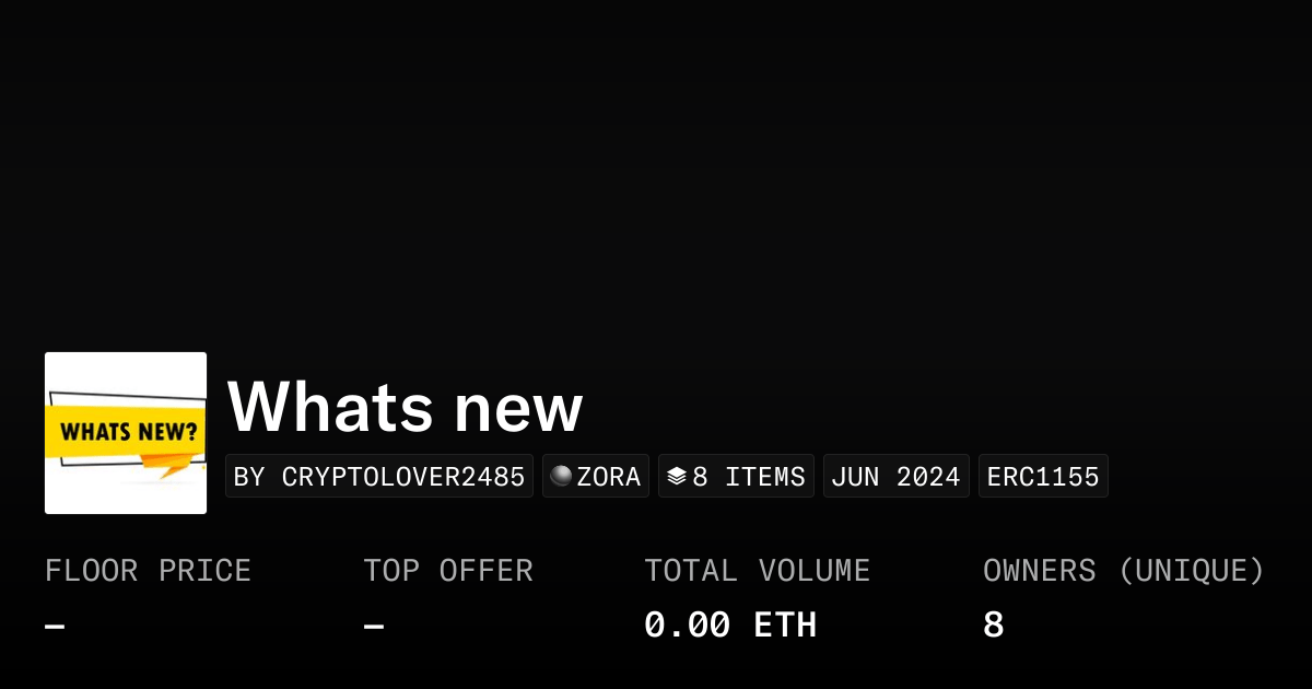 Whats New Collection Opensea