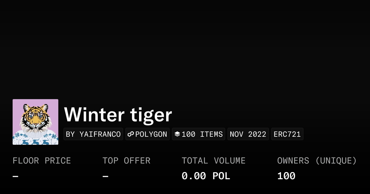 Winter Tiger Collection Opensea