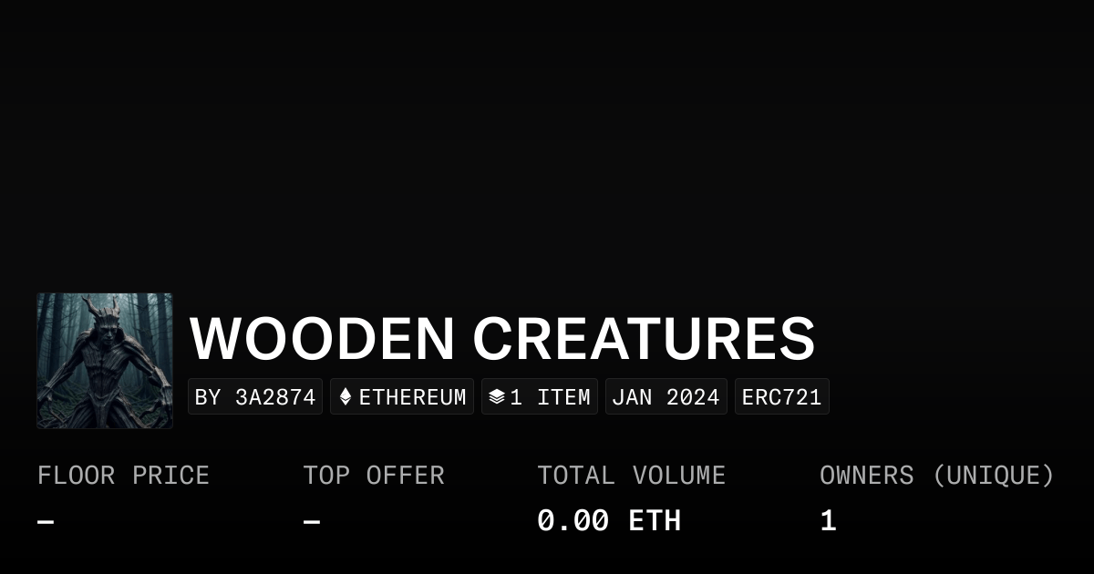 Wooden Creatures Collection Opensea