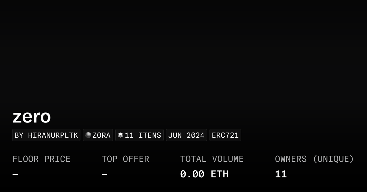 Zero Collection Opensea