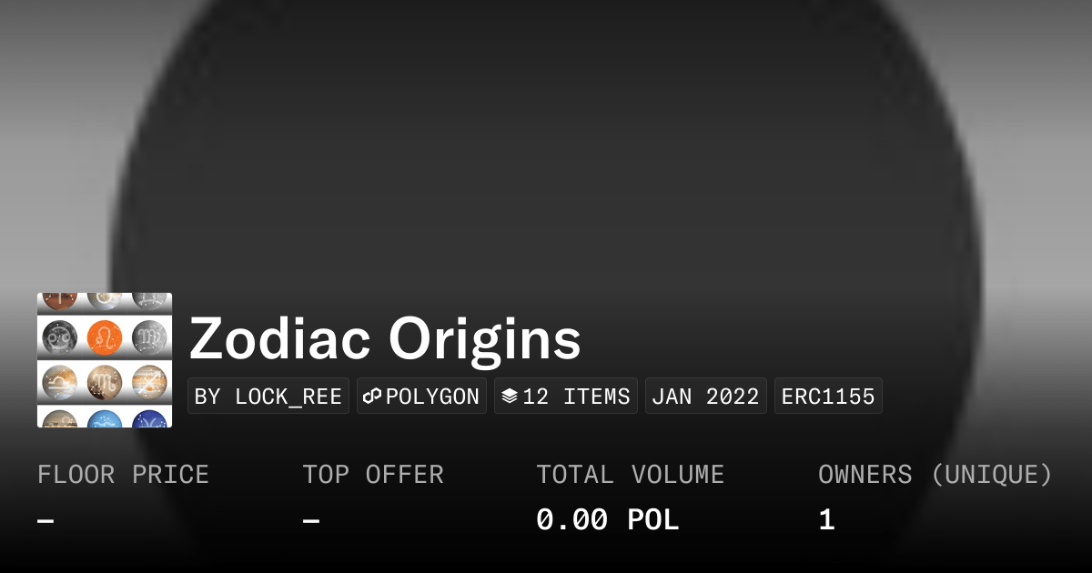 Zodiac Origins Collection Opensea