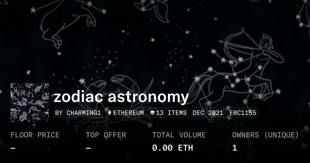 Zodiac Astronomy Collection Opensea
