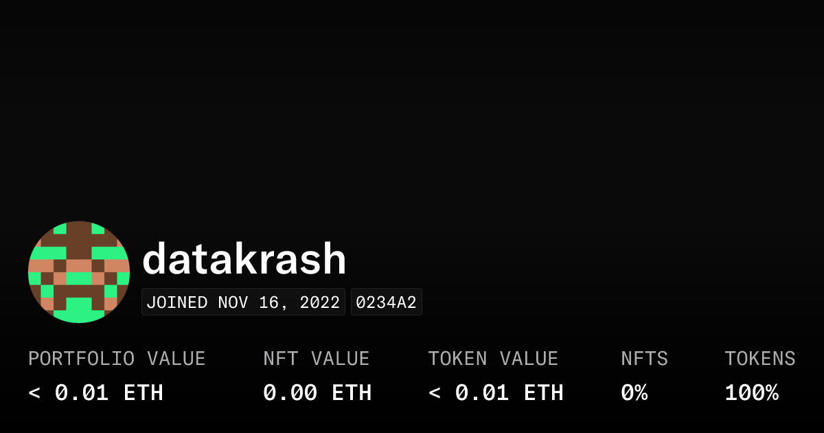 Datakrash Profile Opensea