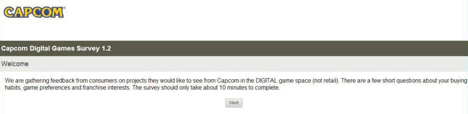 Capcom Survey For Digital Content | oprainfall