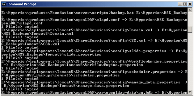 Restore Hyperion Shared Services - Oracle - Hyperion Labs
