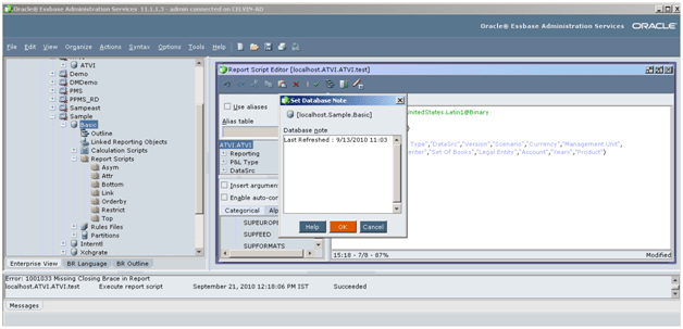Set Essbase Refresh timings in WebAnalysis Reports - Oracle - Hyperion Labs