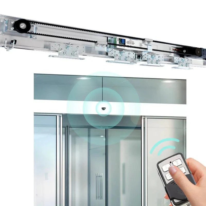 Easy Install Glass Sliding Door System Commercial Motorized Operator