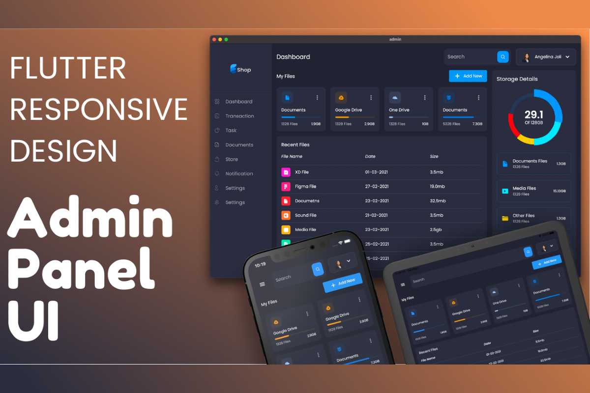 Free Flutter Responsive Admin Dashboard - OverHive