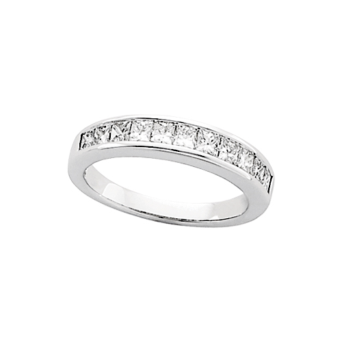 Platinum 1 Ct. Princess Cut Diamond Anniversary Band (size-7) | Myblab