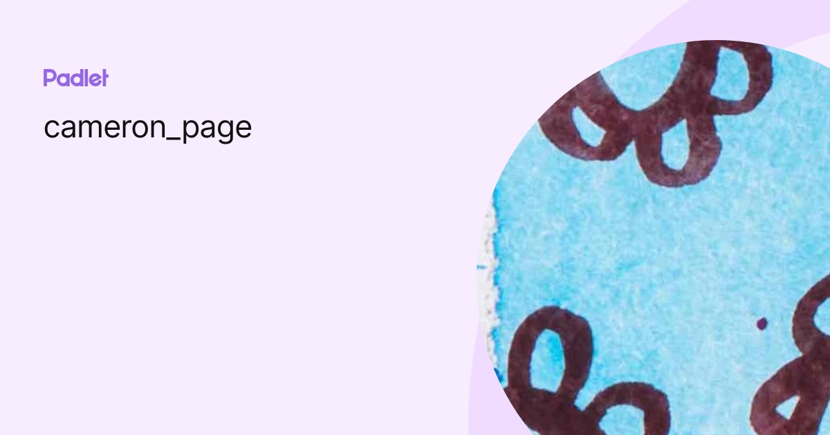 Cameron Page Profile Padlet