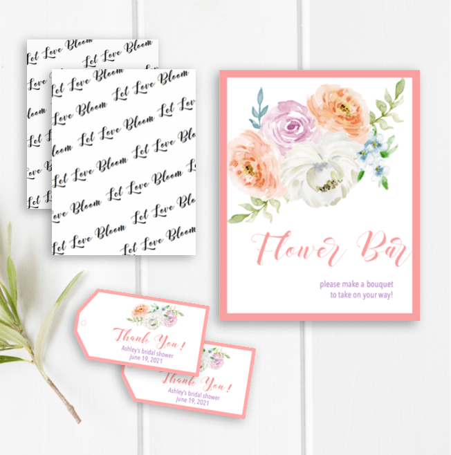 Flower Bar Bundle | Printable PDF File for Bridal Showers