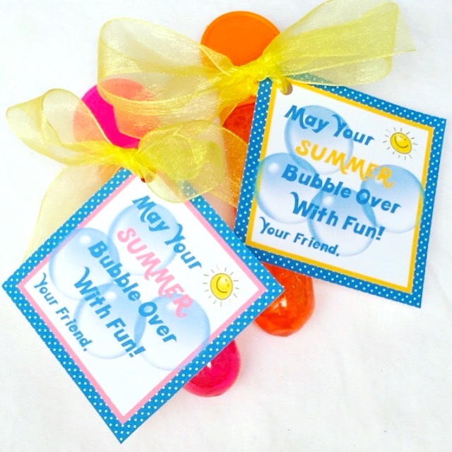 End of School Gift Tags for Bubbles | Instant Download