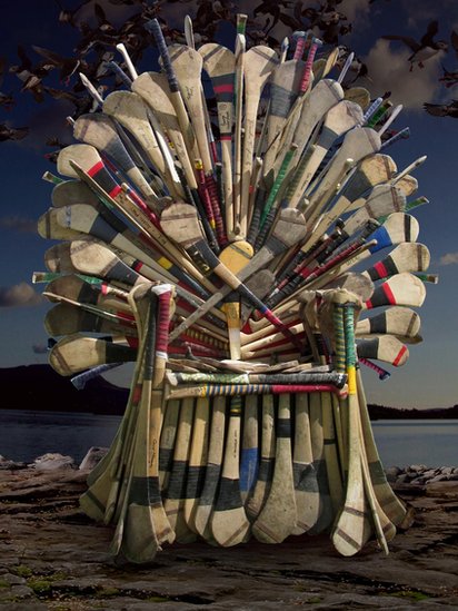 GAAme of Thrones – Iron Throne made of 200 Hurley Sticks | PastieBap.com