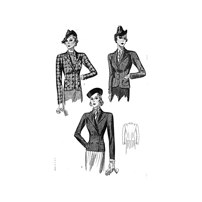 Mid 1930s Womens Fitted Jacket Sewing Pattern Bust 32 B32 Simplicity ...