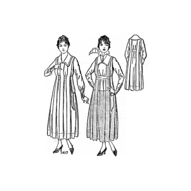 Mid 1910s Ladies One-Piece Dress Sewing Pattern Bust 38 B38 Pictorial ...