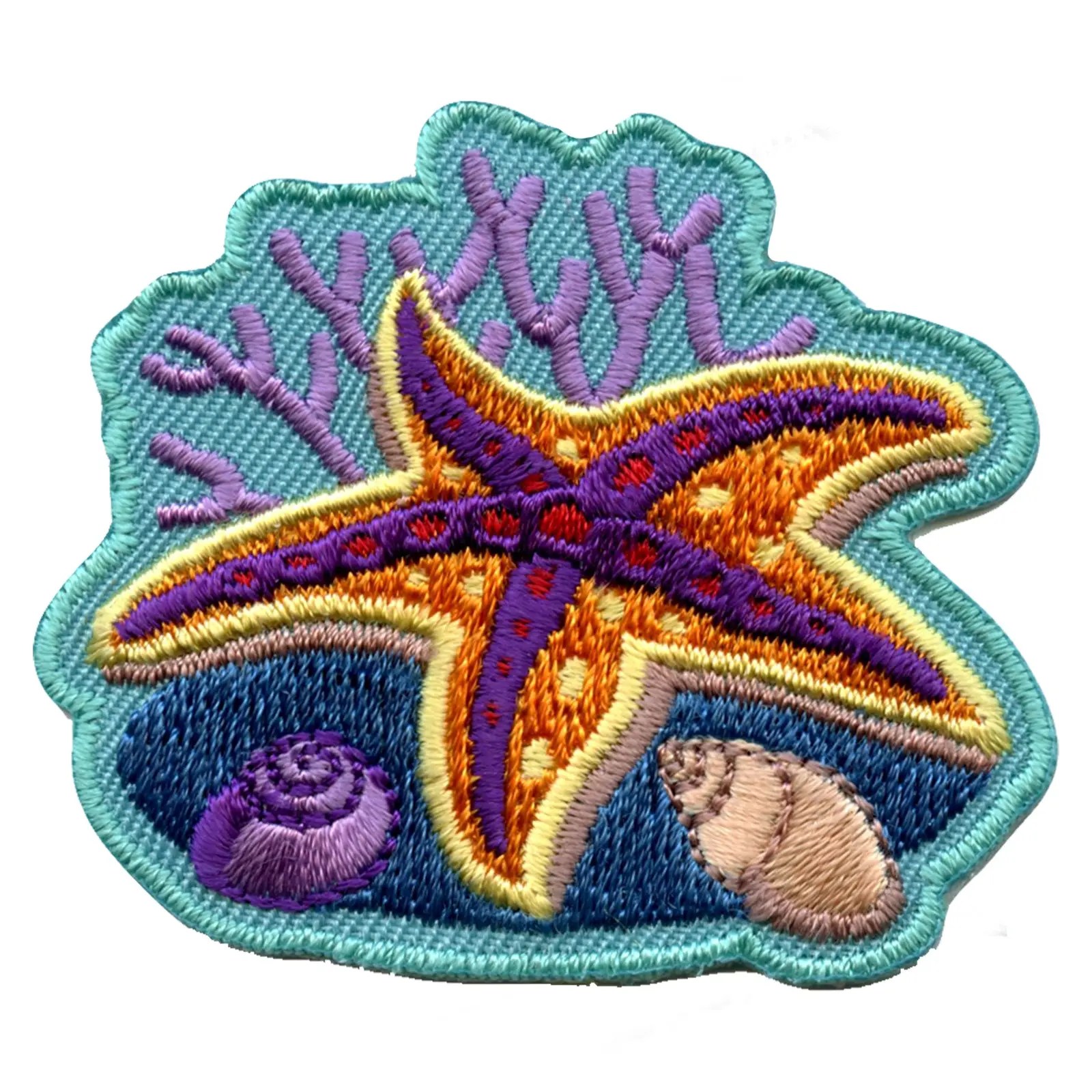 Underwater Purple Starfish Embroidered Iron On Patch Patch Collection