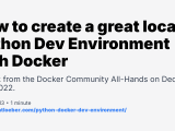 How To Create A Great Local Python Dev Environment With Docker