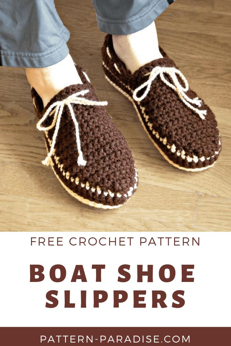 Free Crochet Pattern: Boat Shoe Slippers - Pattern Paradise