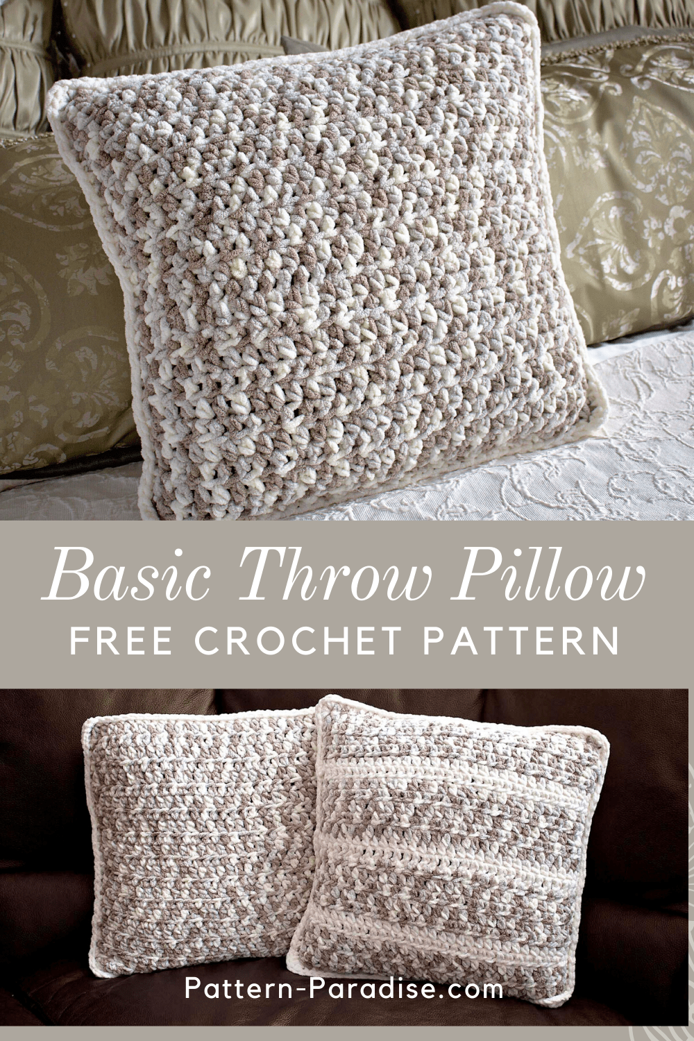 Free Crochet Pattern: Basic Throw Pillow - Pattern Paradise