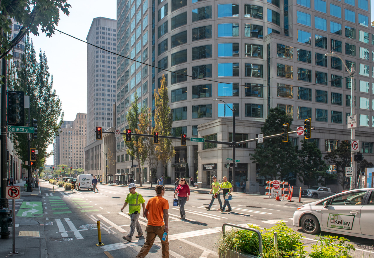 Seattle Now & Then: Labor Parade at 2nd & Seneca, 1945 | Seattle Now & Then