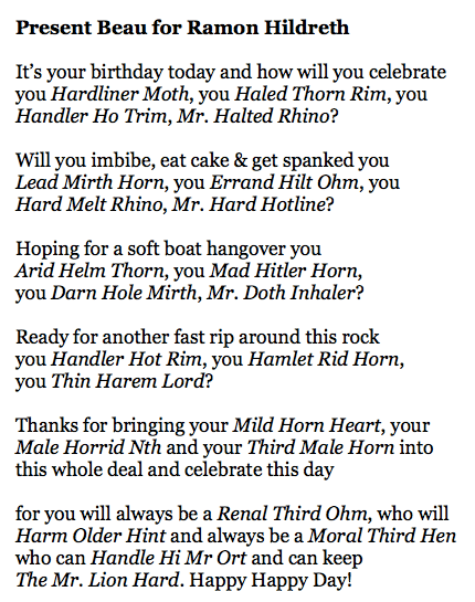 Hillman City Haibun 9 Anagrams - Paul E Nelson