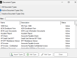 Administration Types Document Types Manually Adding Document Types