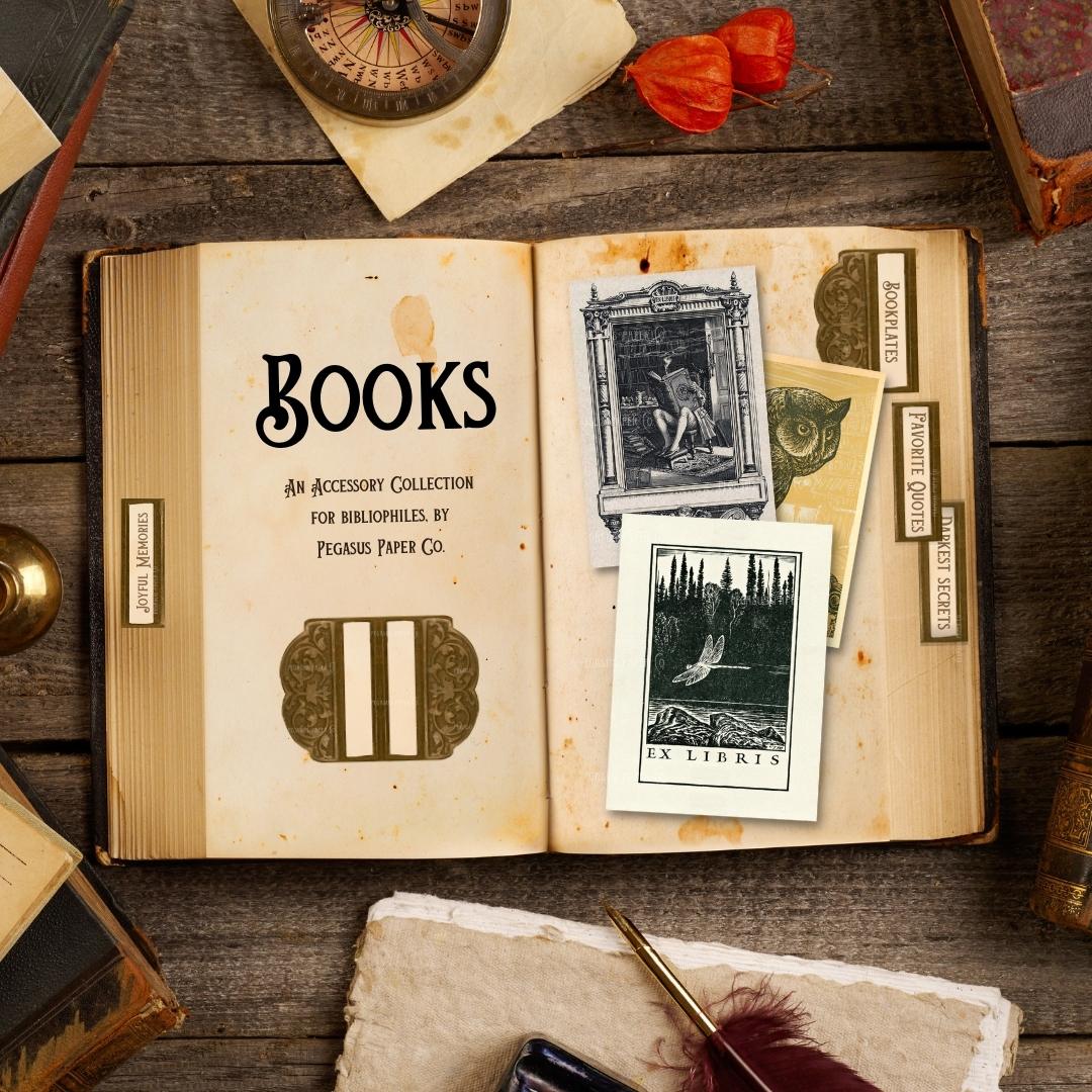 Book Ephemera for your personal library or journal - Pegasus Paper Co.