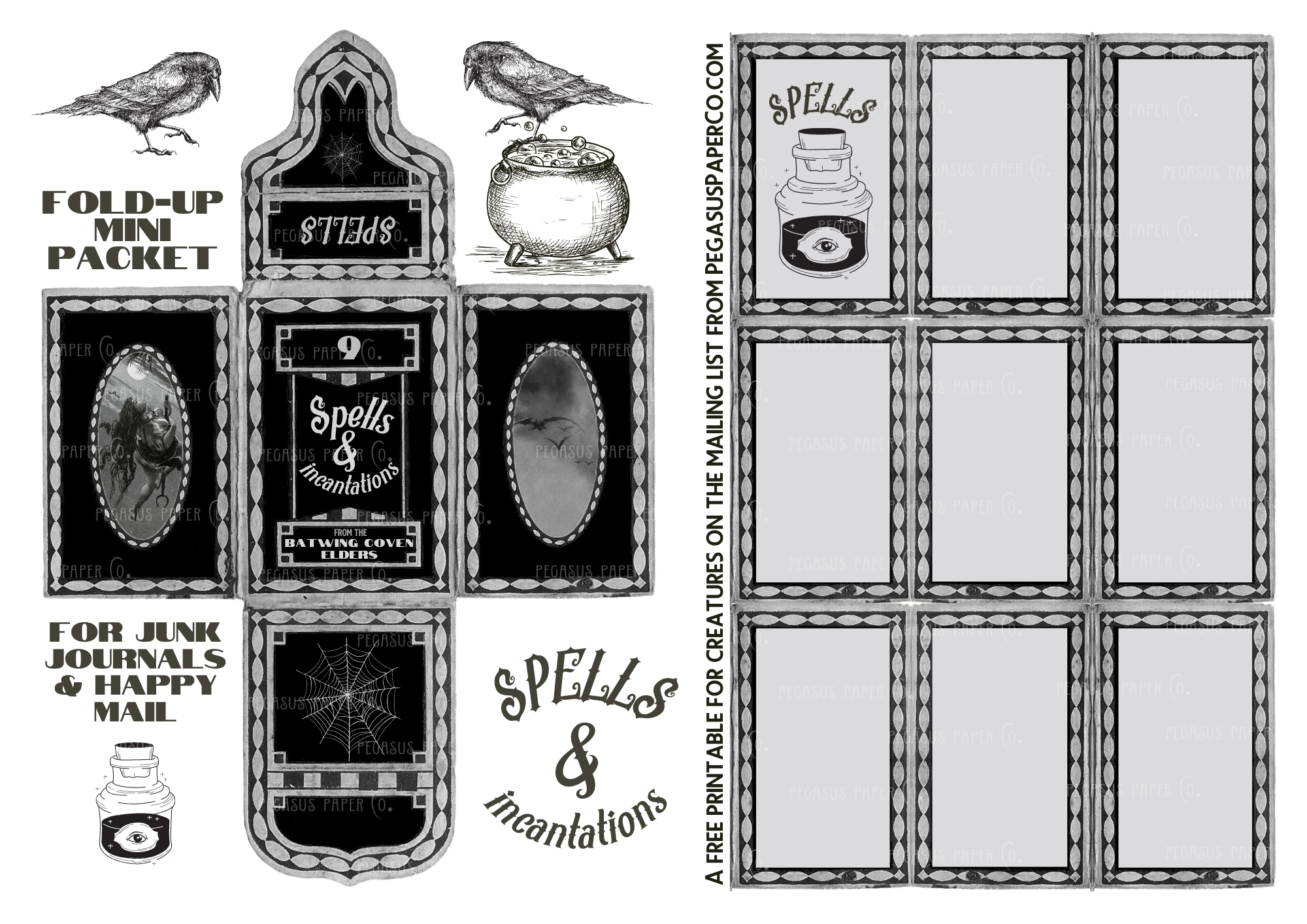 2 Mini Spell & Potion Packets - Pegasus Paper Co.