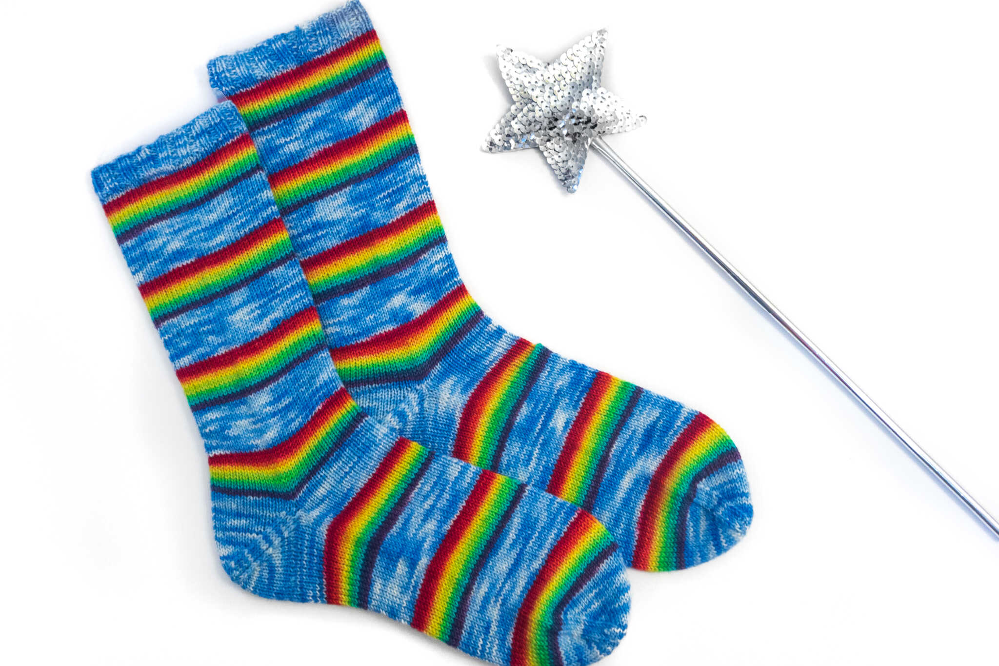 Magic Self-Striping Socks with Afterthought Heel