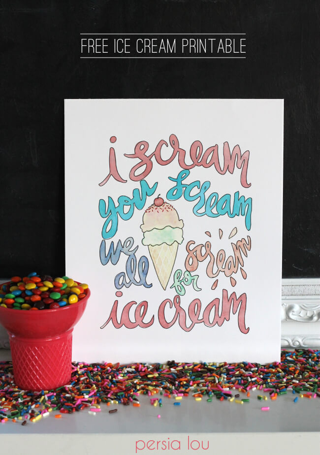 Ice Cream Party Printable Template