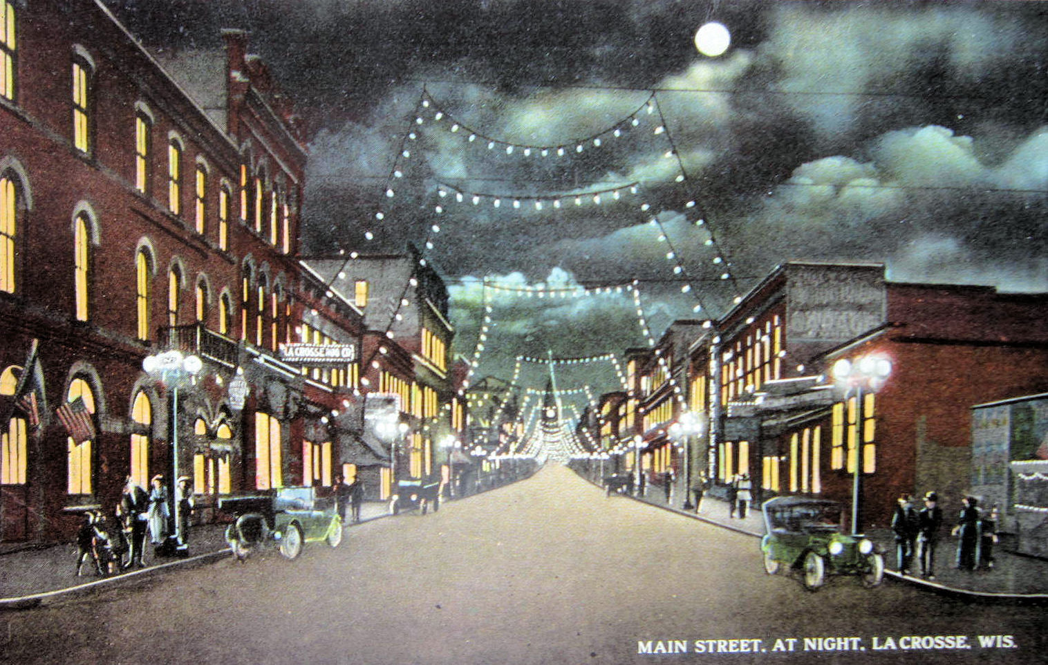Historical Wisconsin Main Street Postcard views
