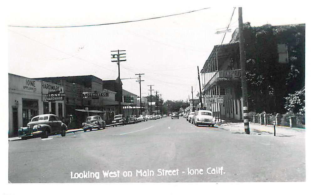 Collection of old main street California postcard views.