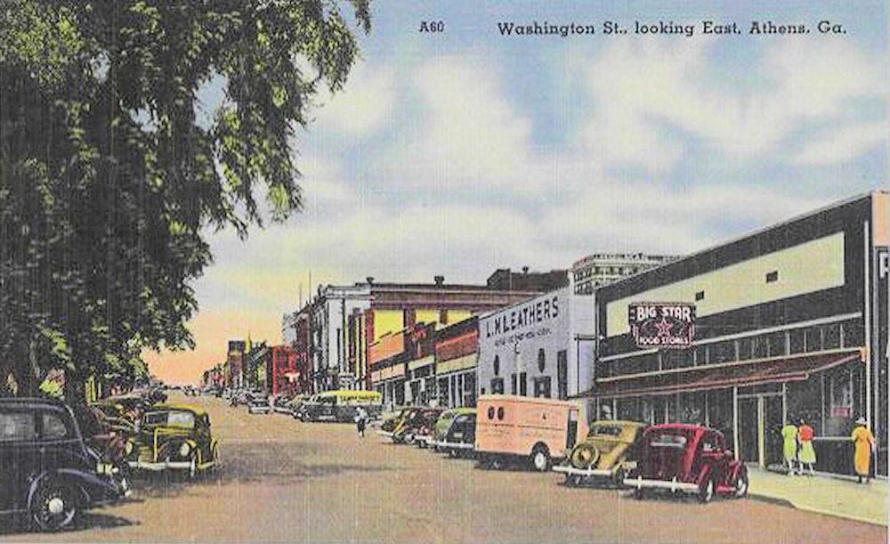 Collection old Main Street postcards from State of Georgia