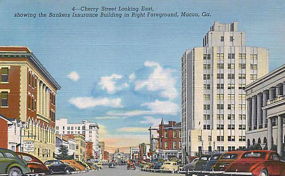 Collection old Main Street postcards from State of Georgia