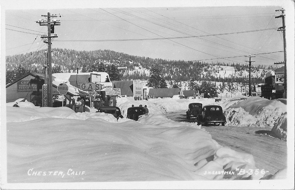 Collection of old main street California postcard views.