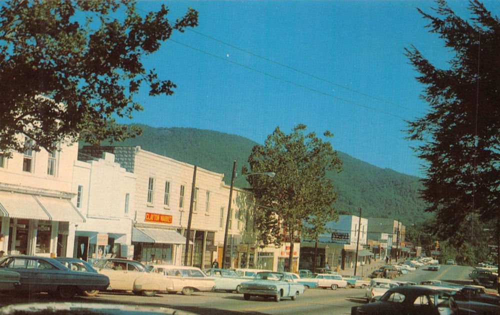 Collection old Main Street postcards from State of Georgia