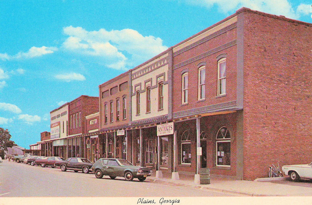 Collection old Main Street postcards from State of Georgia