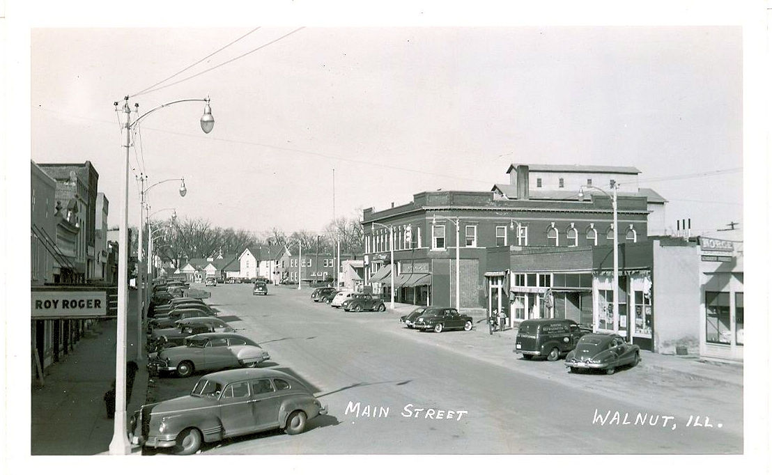 Collection of old Main Street postcards from the State of Illinois