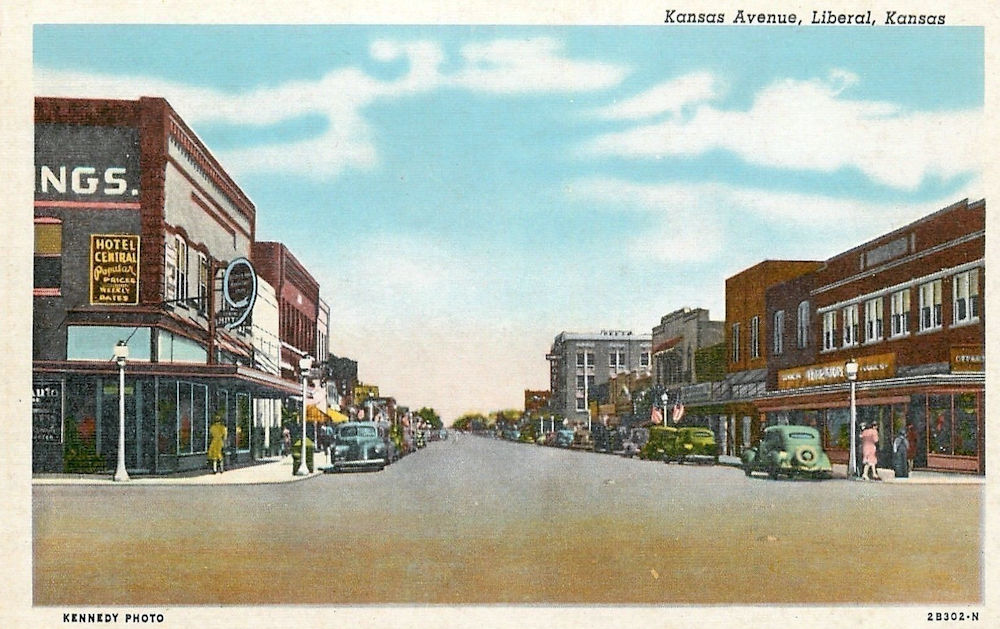 Main Street Postcard views from the State of Kansas