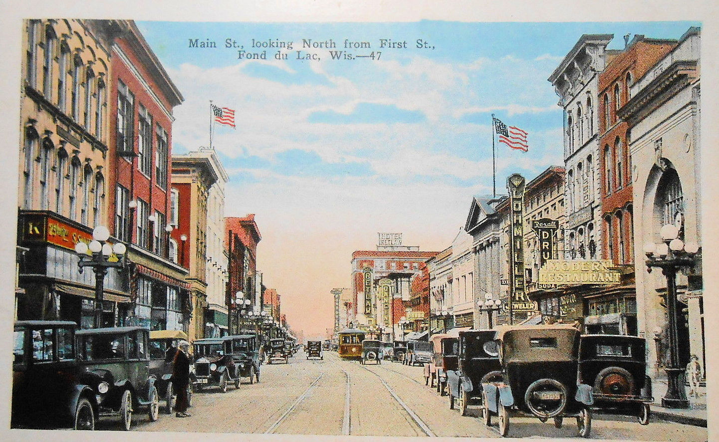 Historical Wisconsin Main Street Postcard views