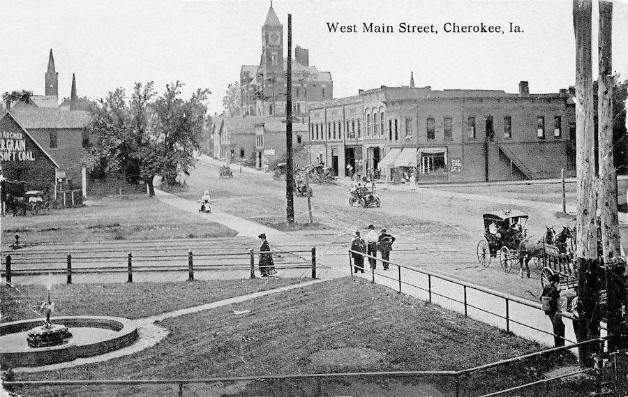 Main Street Postcard views of Towns in the State of Iowa