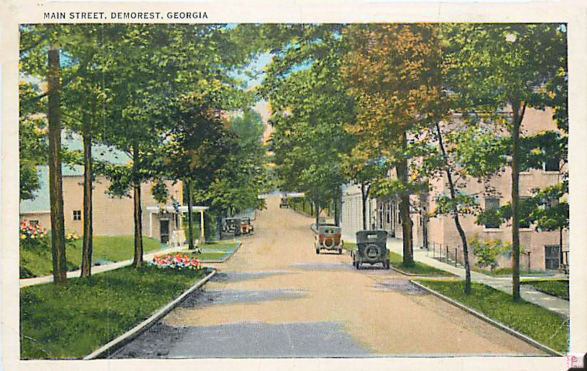 Collection old Main Street postcards from State of Georgia