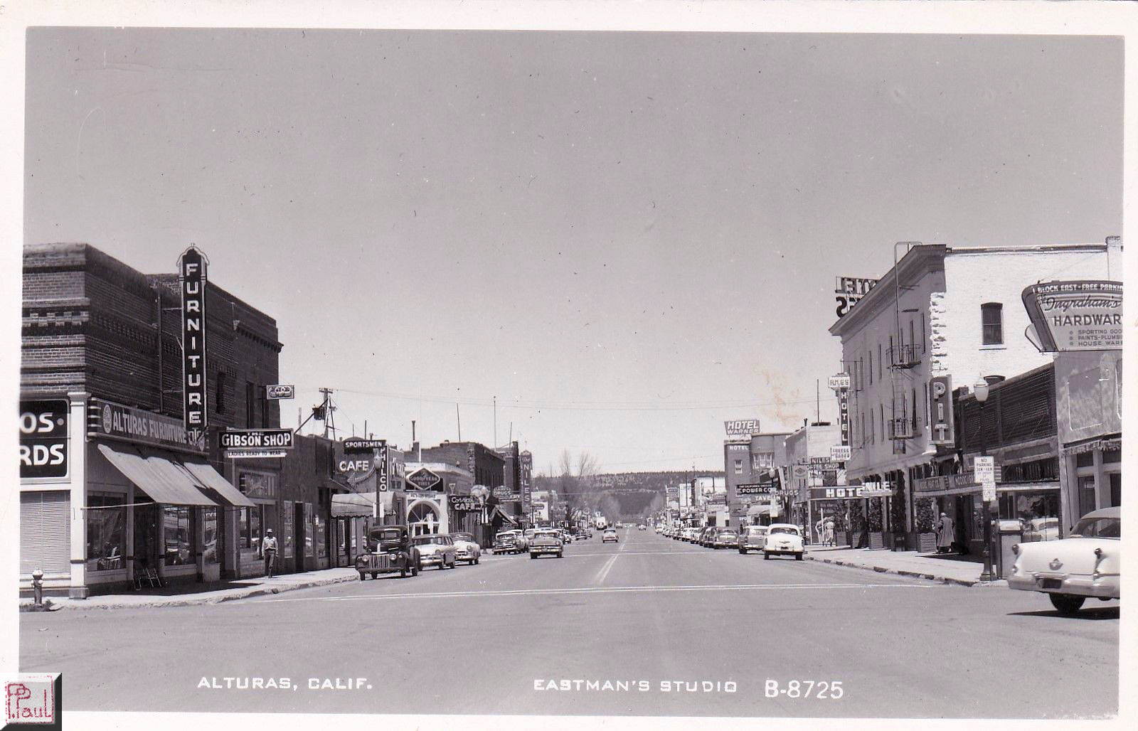 Collection of old main street California postcard view