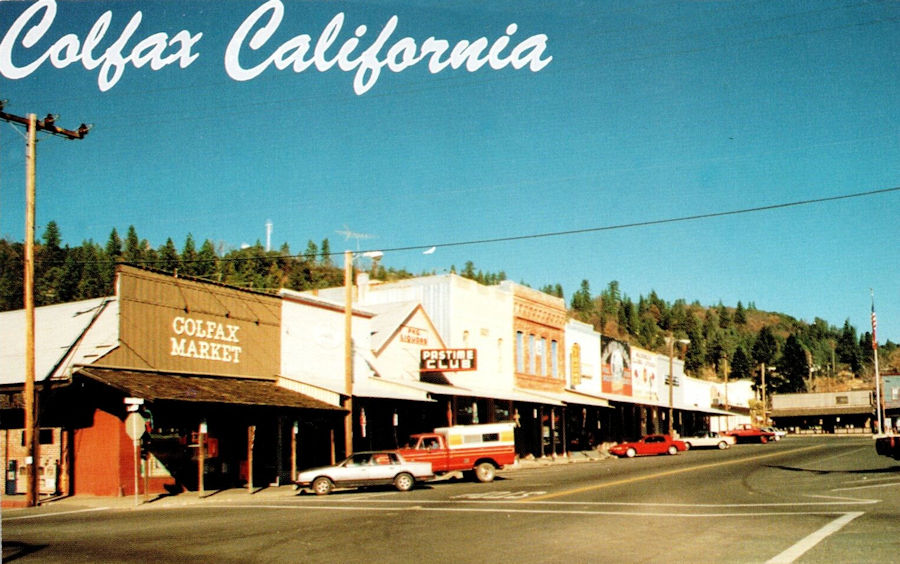 Collection of old main street California postcard views.