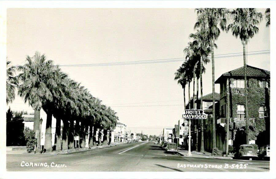 Collection of old main street California postcard view