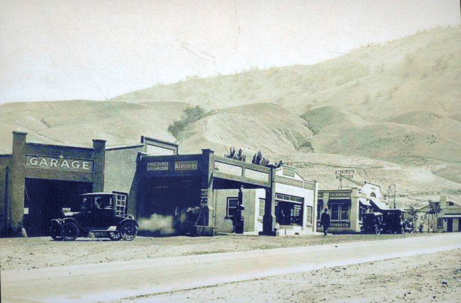 Collection of old main street California postcard views.